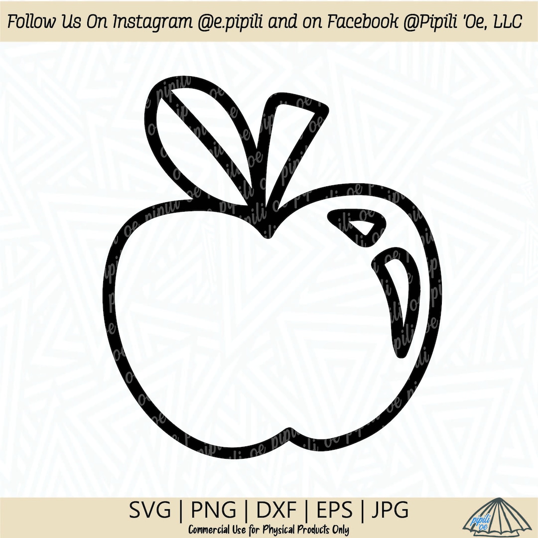 Apple SVG - Apple Drawing SVG - Apple Outline SVG - Digital Download ...