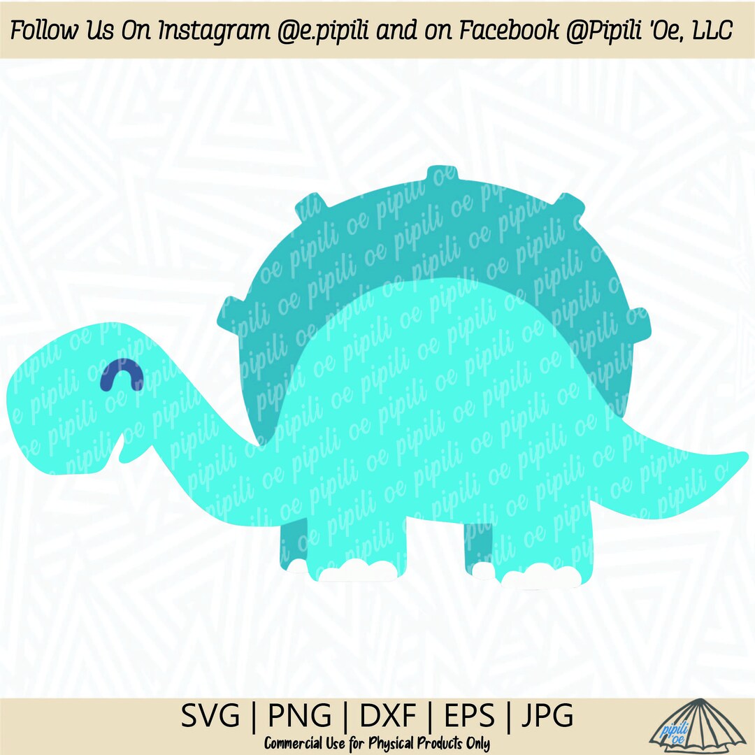 Blue Stegosaurus SVG - Dinosaur SVG - Digital Download - Dinosaur Clip ...