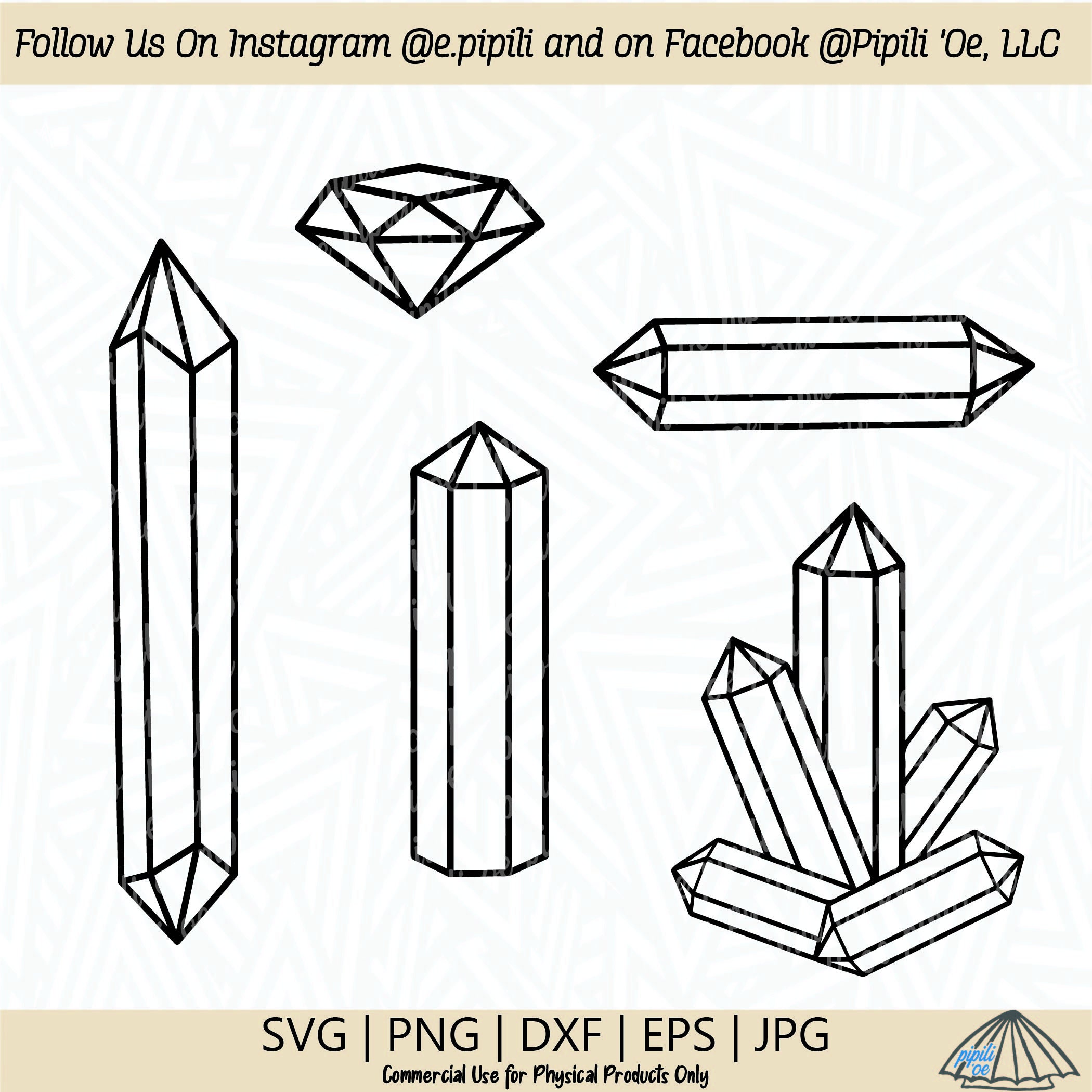 Crystal Shapes SVG Crystals SVG Quartz SVG Digital | Etsy