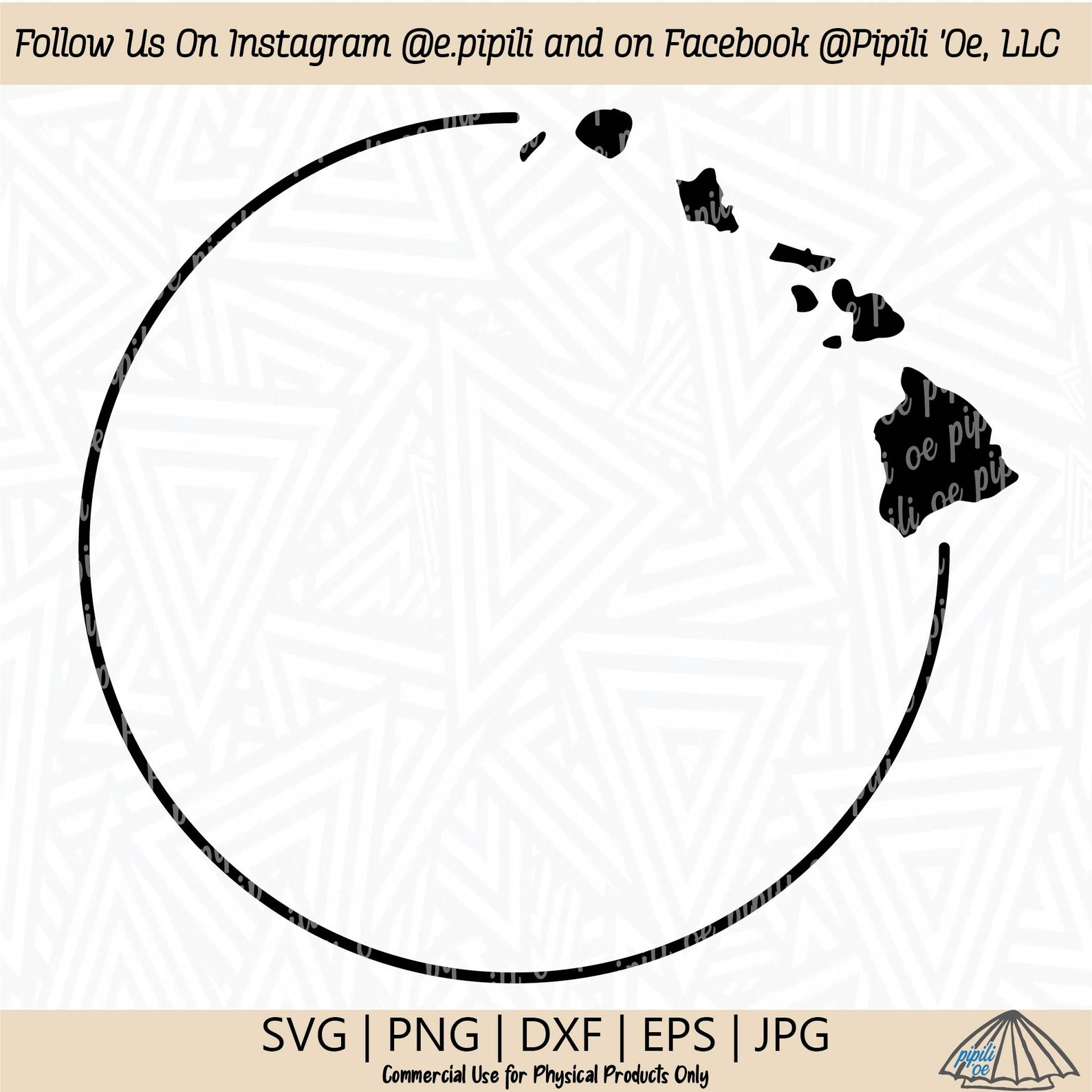 State of Hawaii Circle Frame SVG - Hawaii Islands SVG - Digital ...