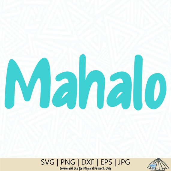 Word SVG Word Art SVG Mahalo SVG Mahalo Cut File | Etsy UK
