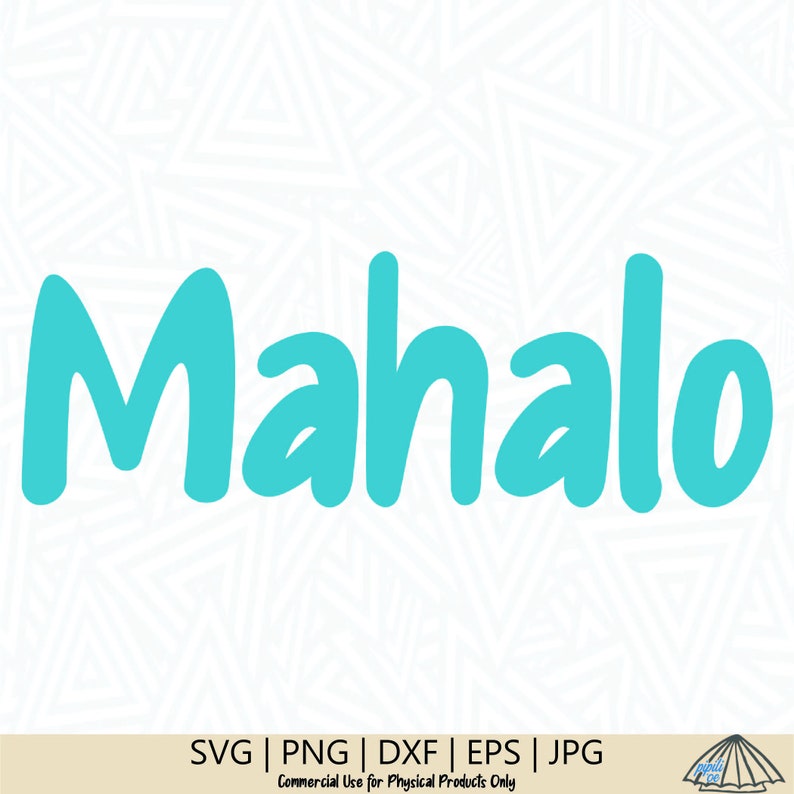 Word SVG Word Art SVG Mahalo SVG Mahalo Cut File | Etsy