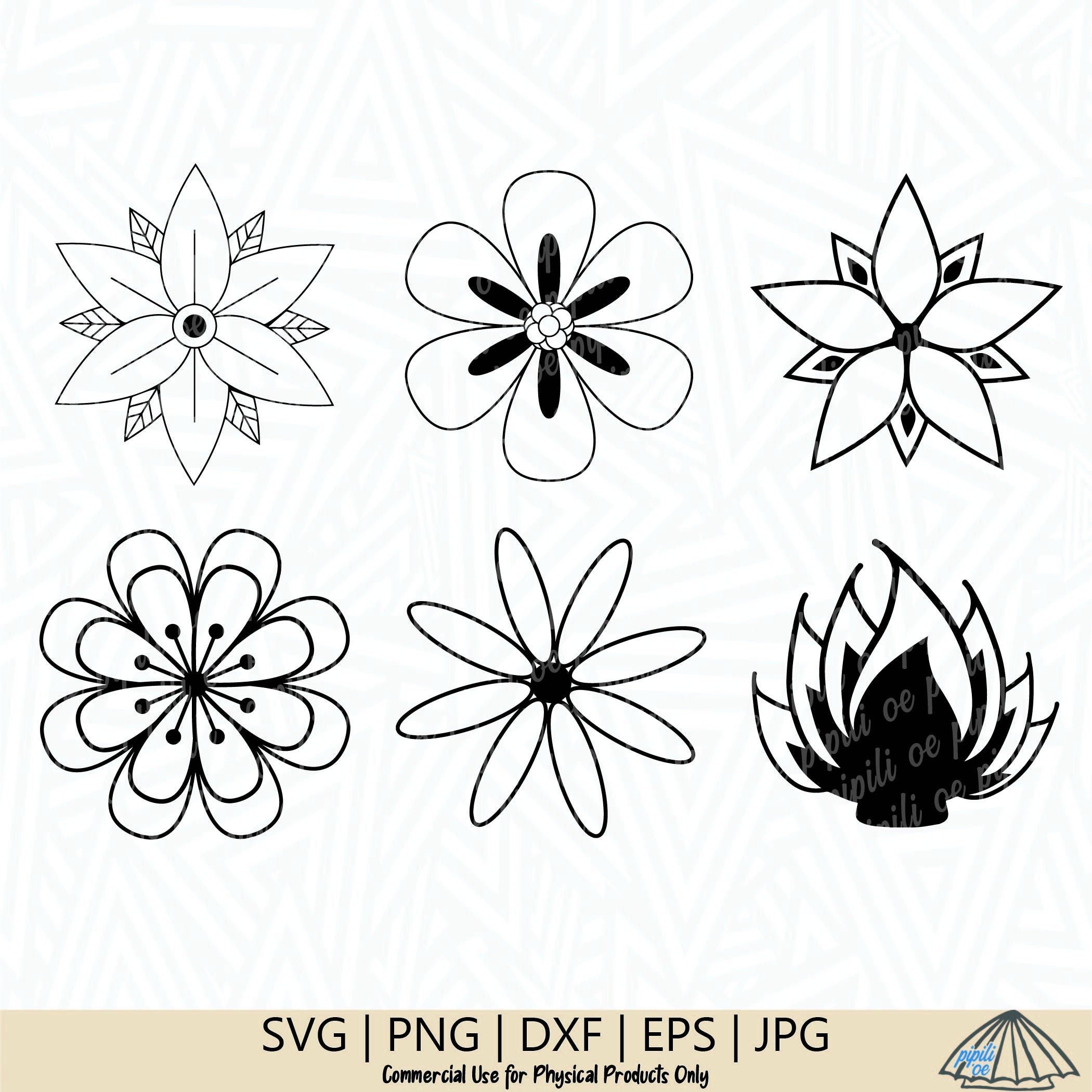 Flower Bundle SVG Flower SVG Bundle SVG Flower Cut Files - Etsy Canada