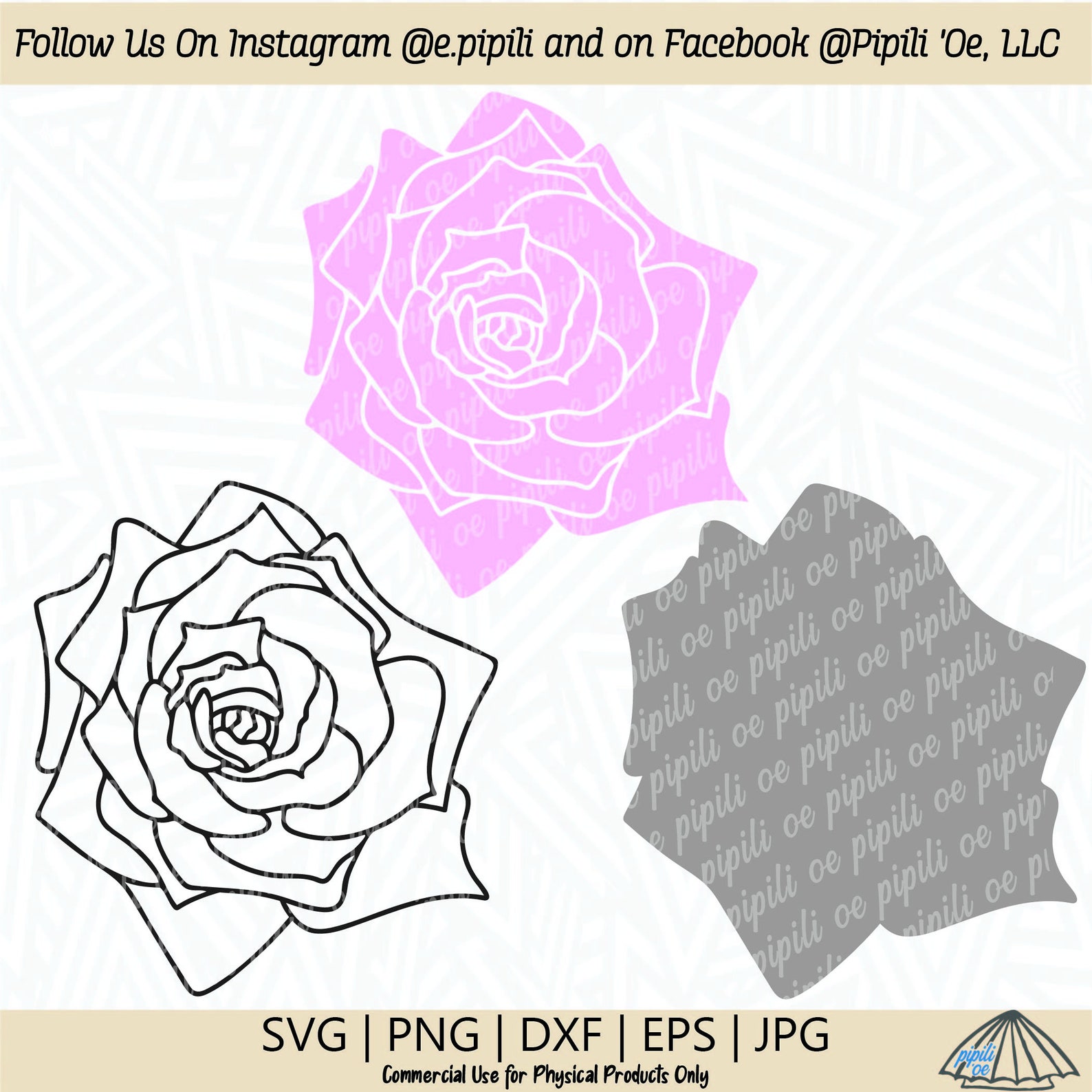 Rose SVG Rose PNG Rose Flower SVG Rose Clip Art - Etsy