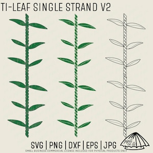 Ti-leaf Single Strand V2 SVG - Ti-leaf Lei SVG - Lei Lāʻī Clip Art ...
