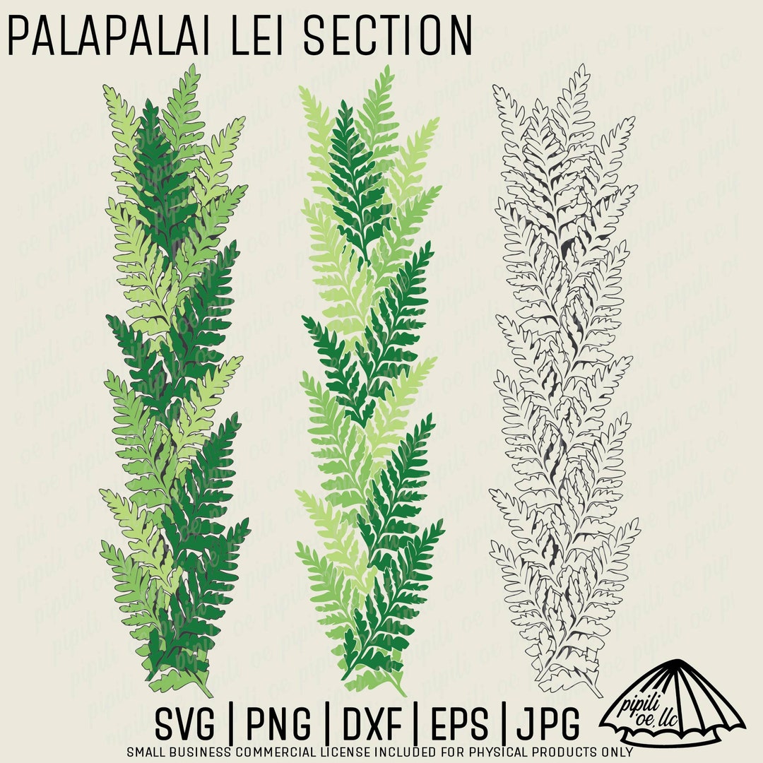 Palapalai Lei Section Svg - Lace Fern SVG - Plant SVG - Fern SVG ...