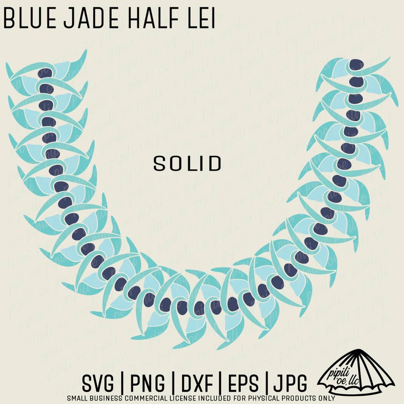 Blue Jade Half Lei SVG - Blue Jade Flower Lei PNG - Hawaiian Lei Svg ...
