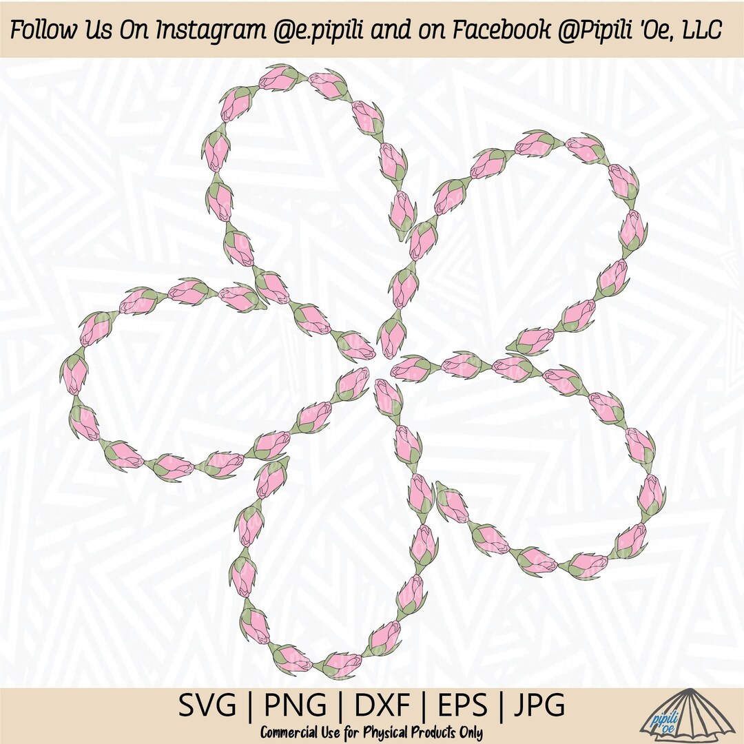 Lokelani Lei Flower SVG - Pink Damask Rose SVG - Digital Download ...