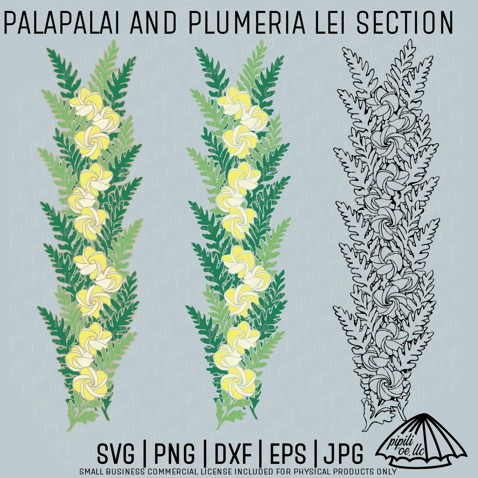 Palapalai and Plumeria Lei Section SVG - Palapalai Lei SVG - Plumeria ...