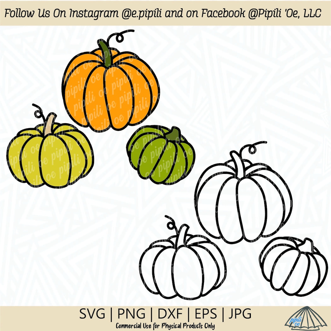 Pumpkins SVG Hand Drawn Pumpkin SVG Fall SVG Digital - Etsy