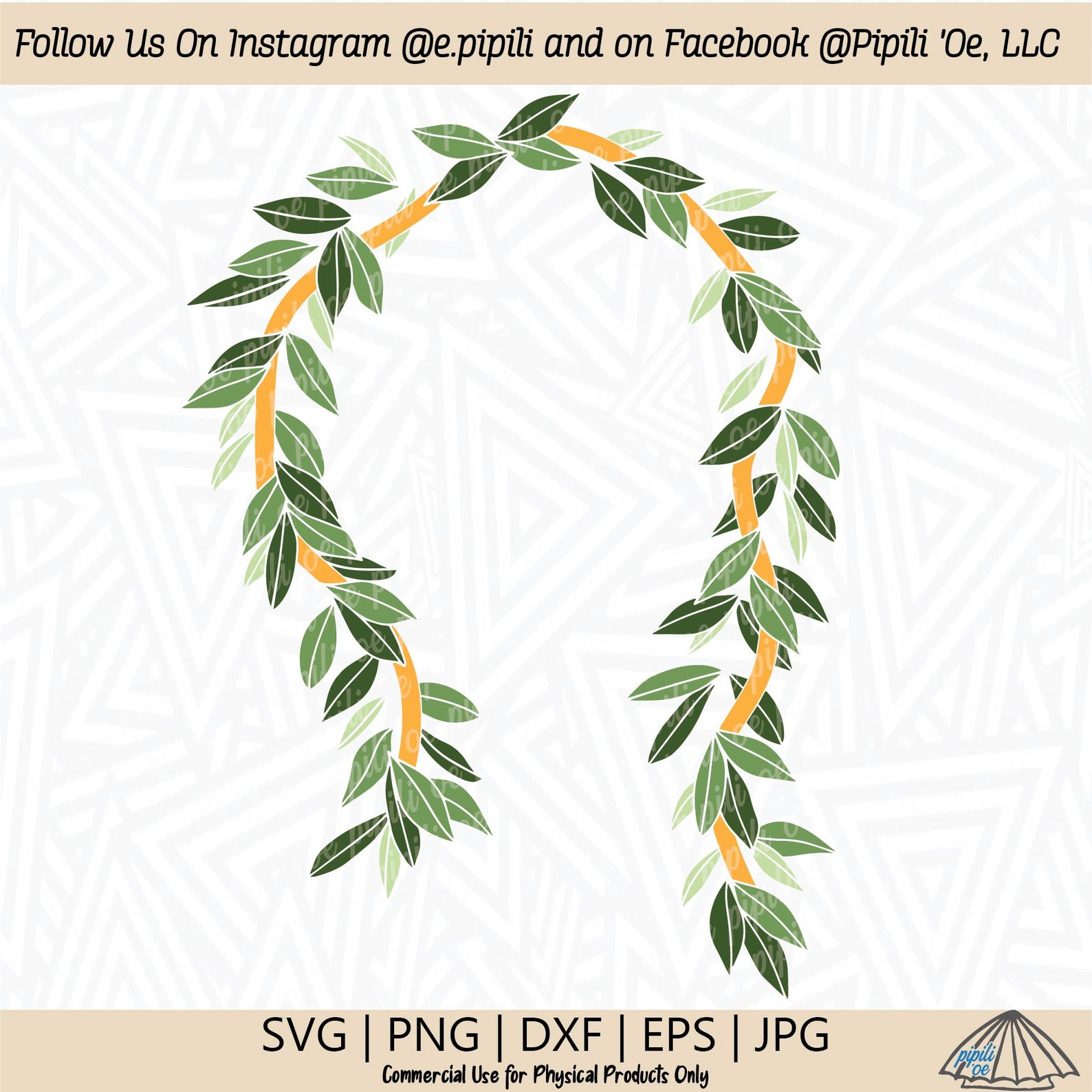 Maile and 'ilima Lei SVG Maile SVG Maile Lei SVG Hawaii Wedding Lei Svg ...