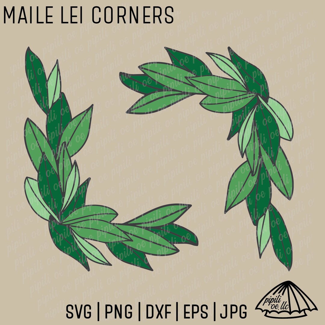 Maile Corners SVG - Maile SVG - Maile Lei SVG - Hawaii Wedding Lei Svg ...
