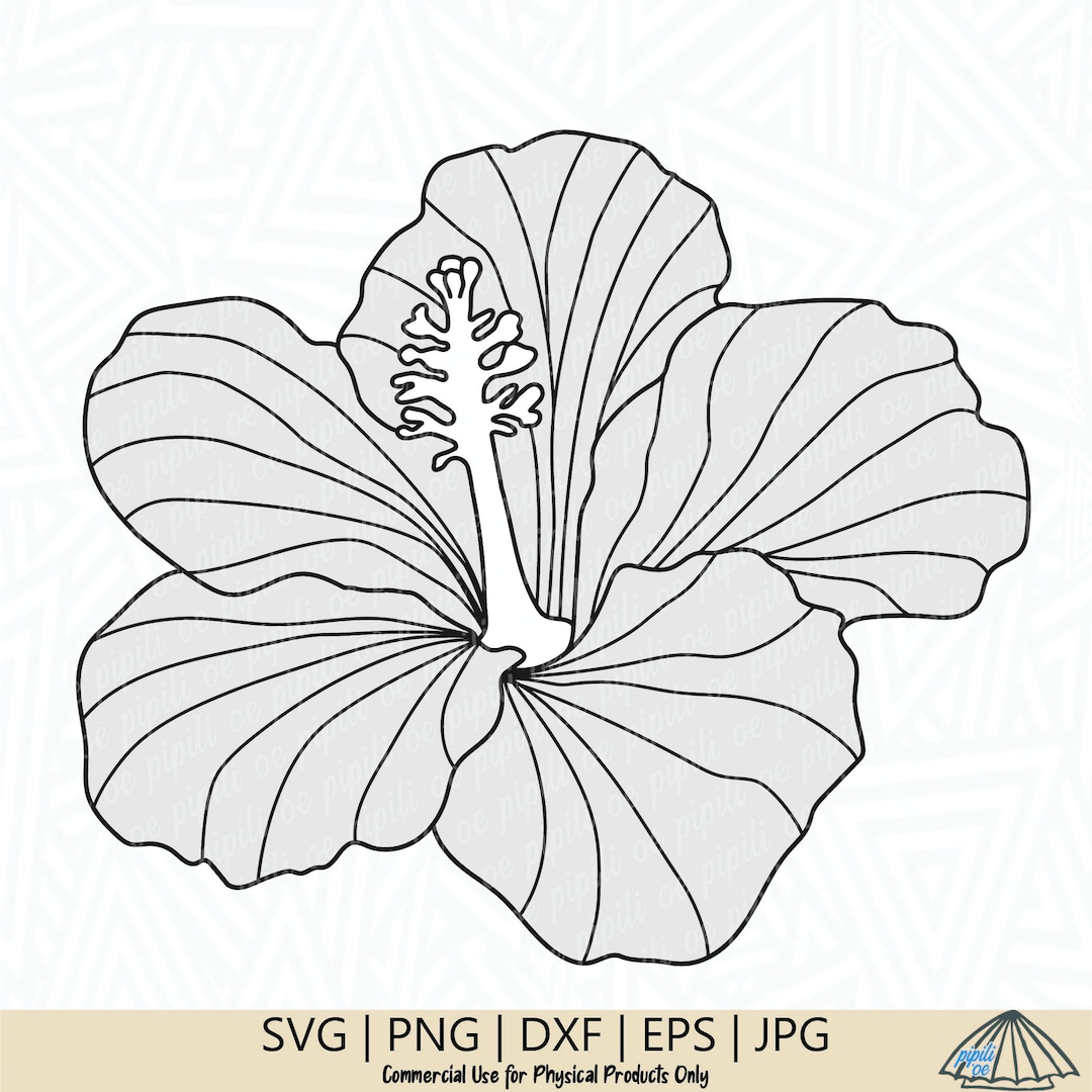 Hibiscus SVG - Flower SVG - Hibiscus Clip Art - Hibiscus Cutting File ...