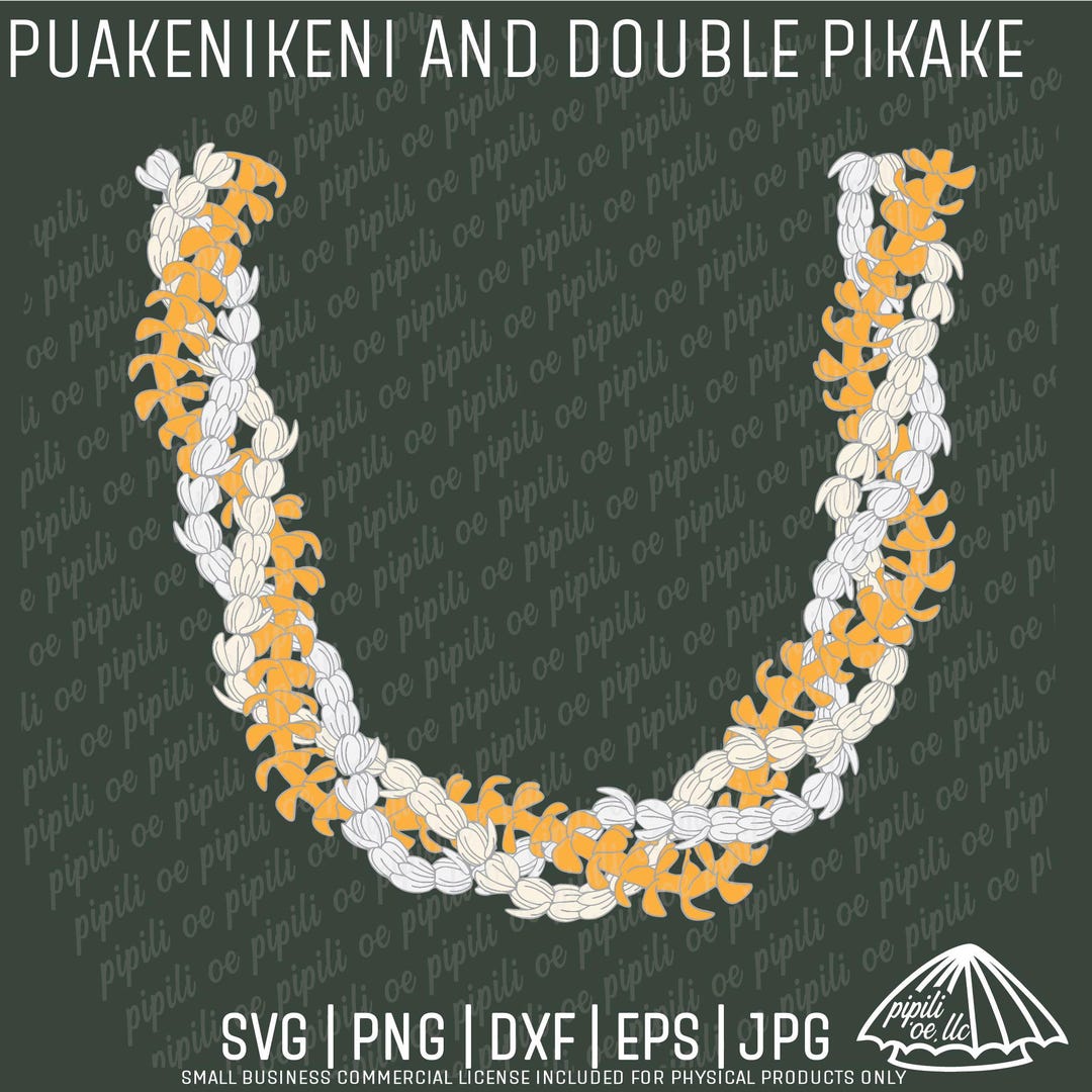 Puakenikeni and Double Pikake Lei SVG - Puakenikeni Lei SVG - Pikake ...