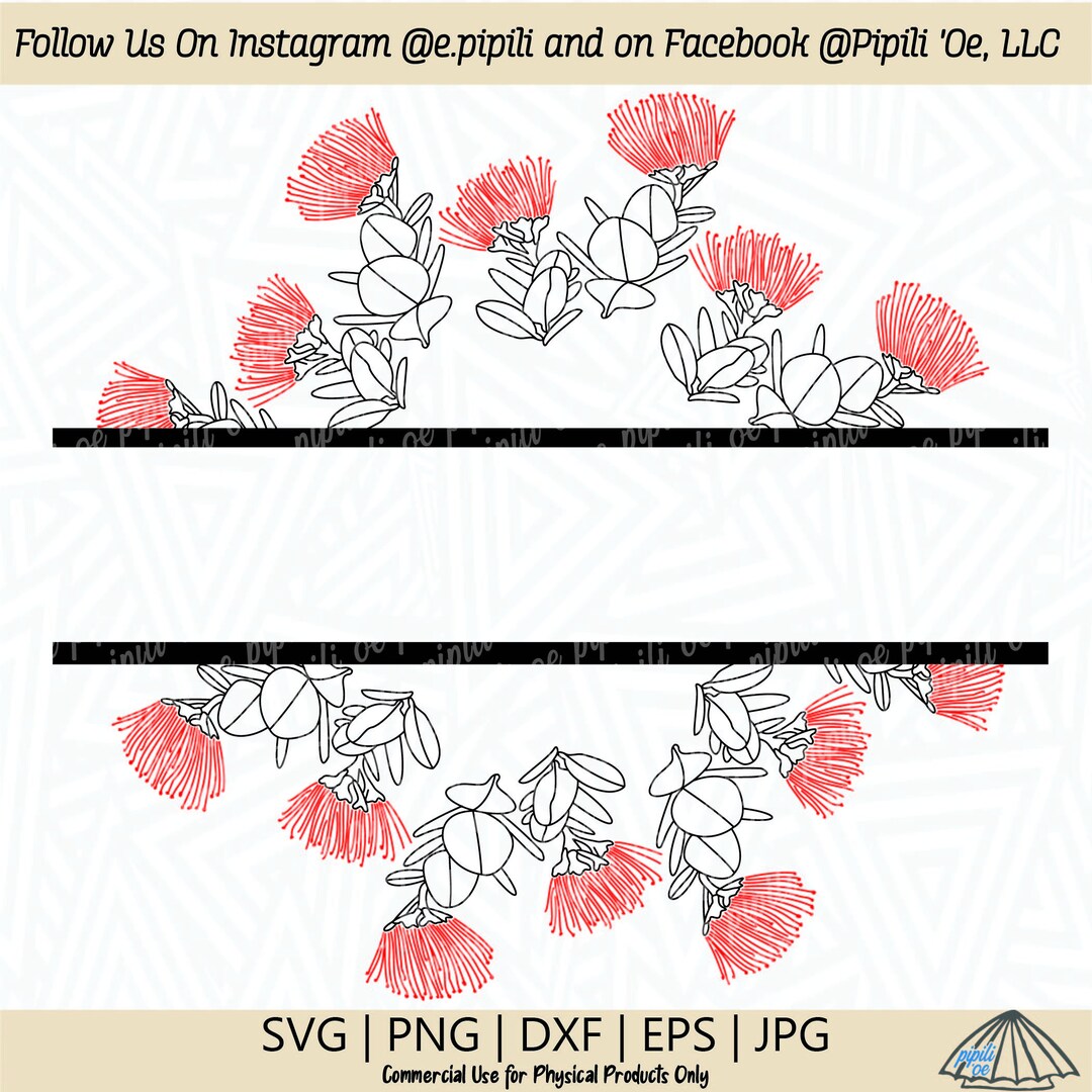 Ohia Lehua Monogram SVG - Ohia Lehua SVG - Monogram SVG - Digital ...