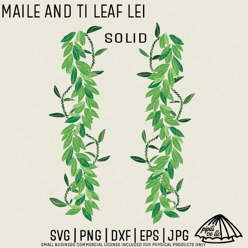 Maile and Ti Leaf Lei SVG - Maile Lei SVG - Ti Leaf Lei SVG - Hawaii ...