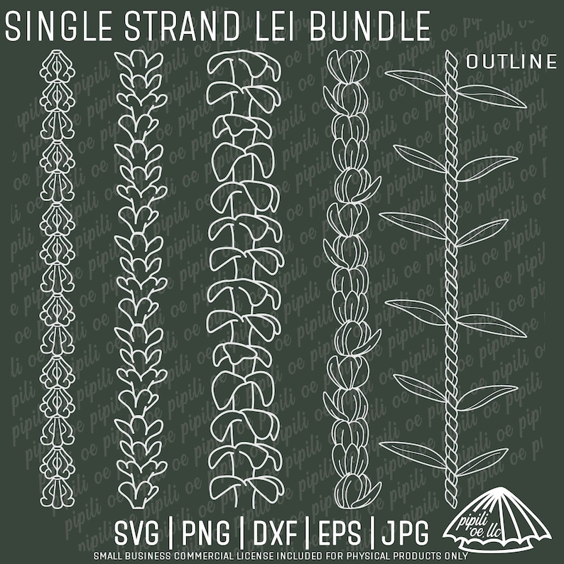 Single Strand Lei Bundle - Pikake SVG - Puakenikeni Lei SVG - Pakalana ...