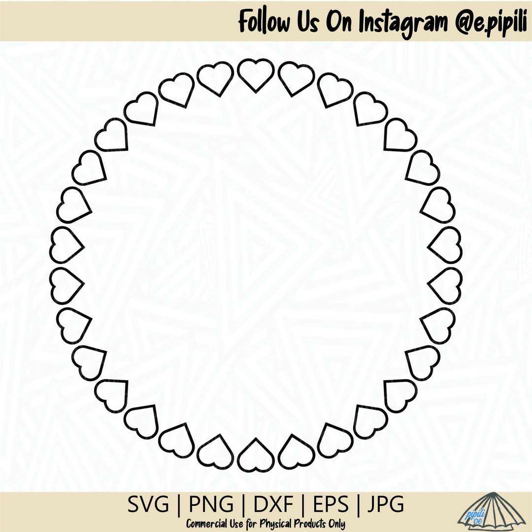 Frame of Hearts SVG - Heart SVG - Open Heart SVG - Frame Svg - Heart ...