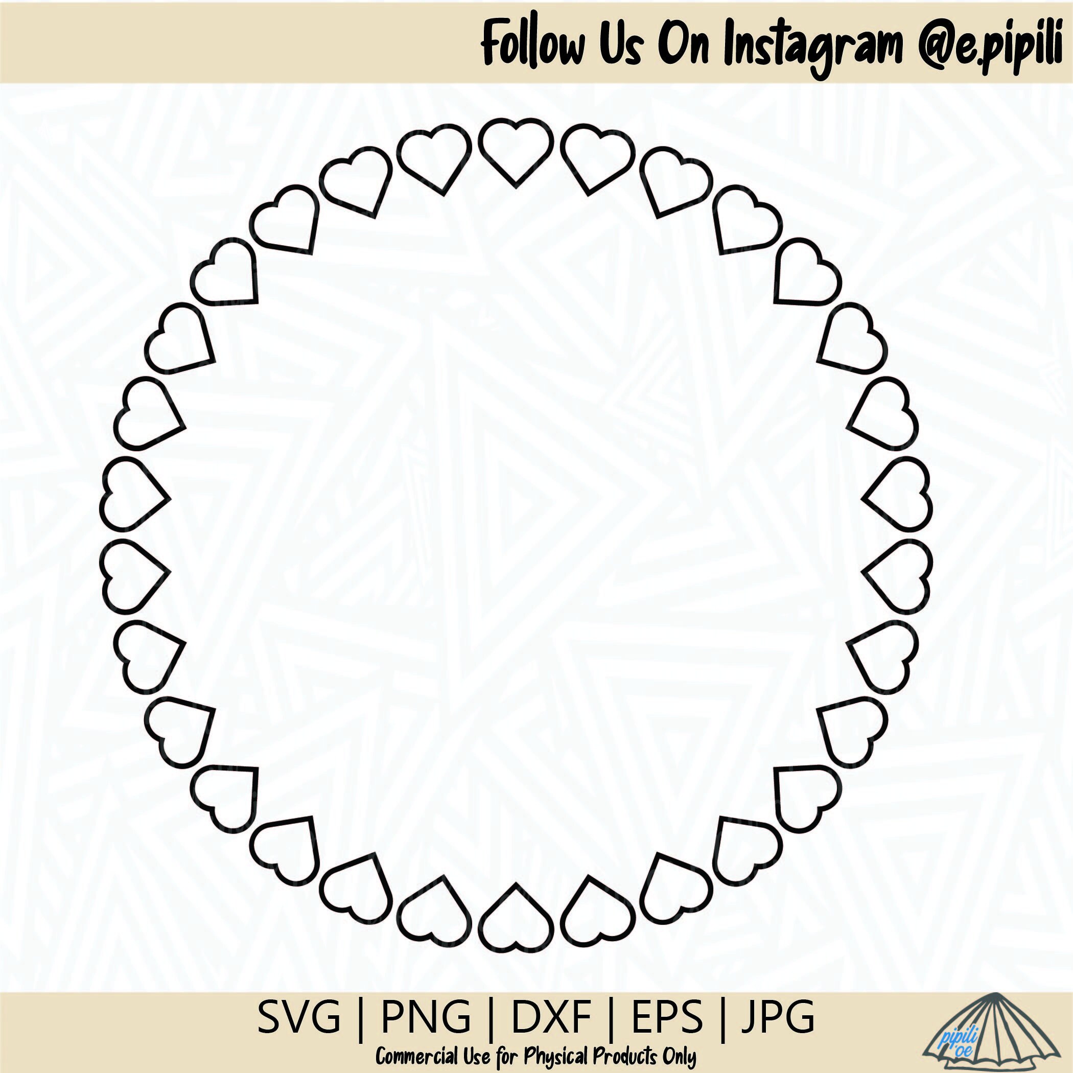 Frame of Hearts SVG Heart SVG Open Heart SVG Frame Svg - Etsy