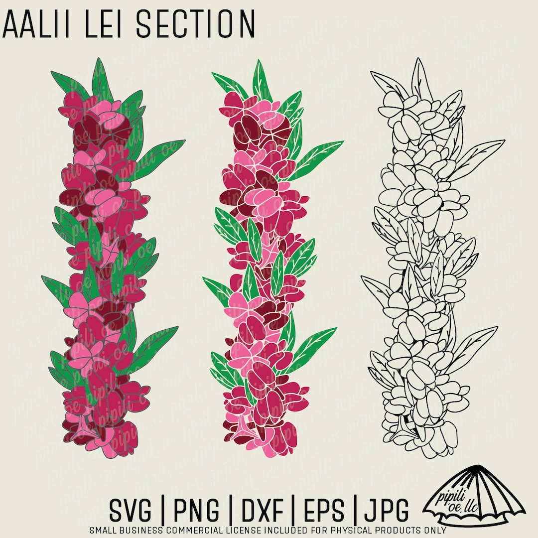 Aalii Lei Section SVG - Hawaiian Plant SVG - Hawaii SVG Designs - Laser ...