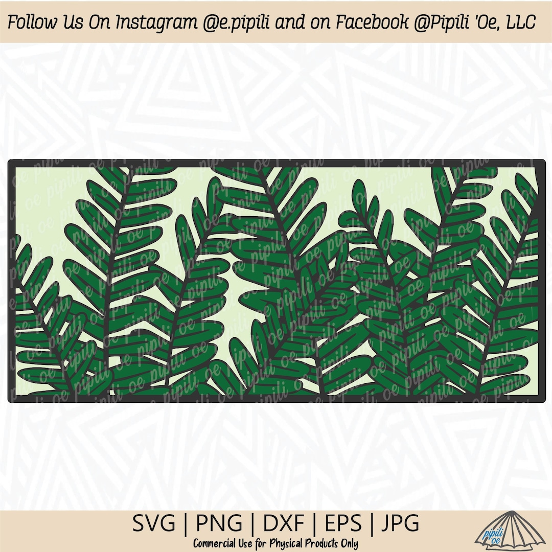 Kupukupu Fern Framed Color SVG - Fern SVG - Plant SVG - Sword Fern Svg ...