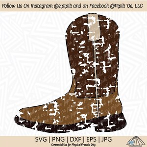 Grunge Cowboy Boot SVG - Distressed Cowboy Boot SVG - Digital Download ...
