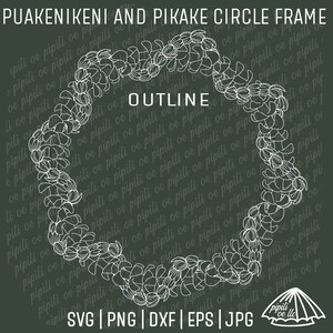 Puakenikeni and Pikake Lei Circle Frame SVG - Puakenikeni Lei SVG ...