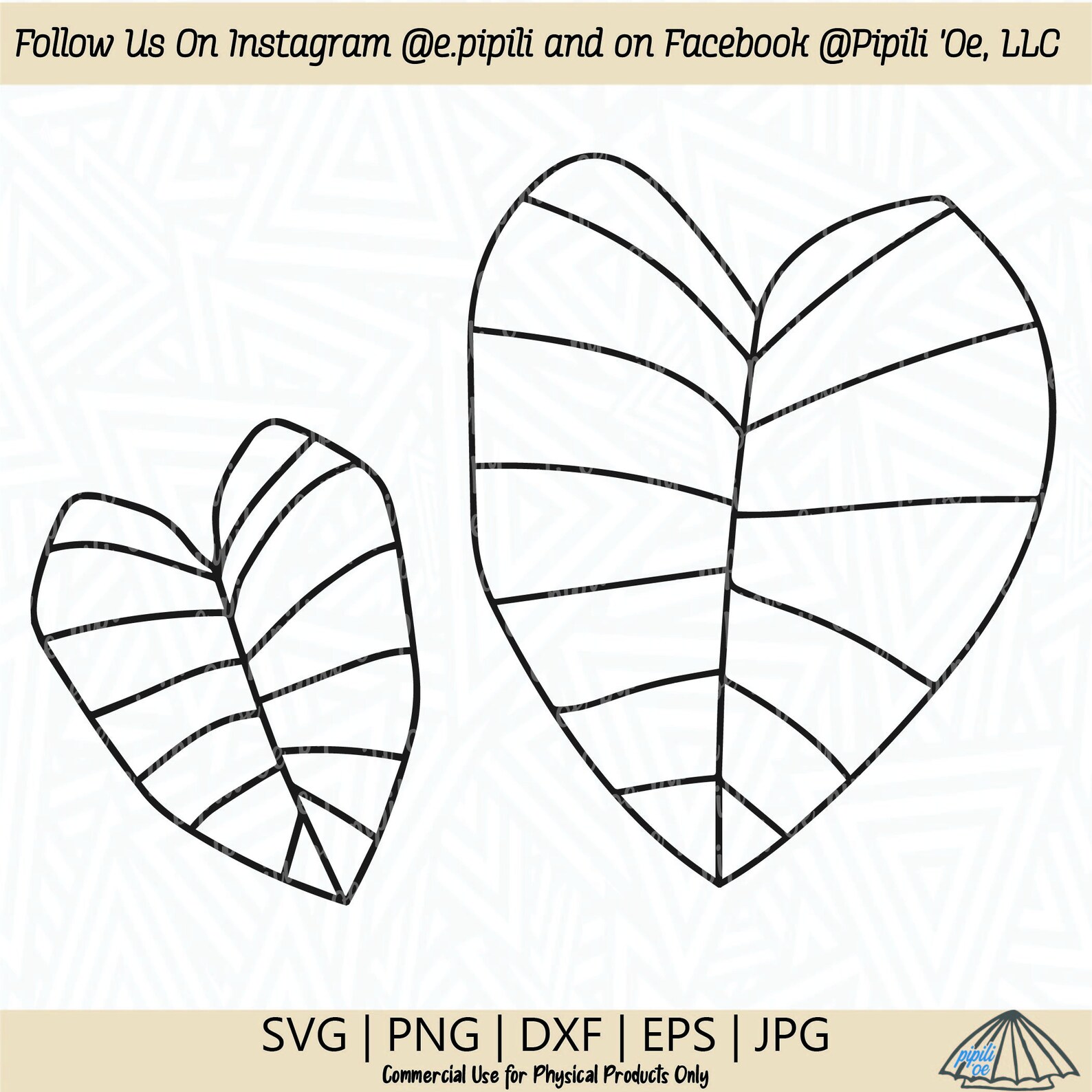 Colorful Kalo Leaf SVG Kalo Leaf SVG Taro Leaf SVG - Etsy