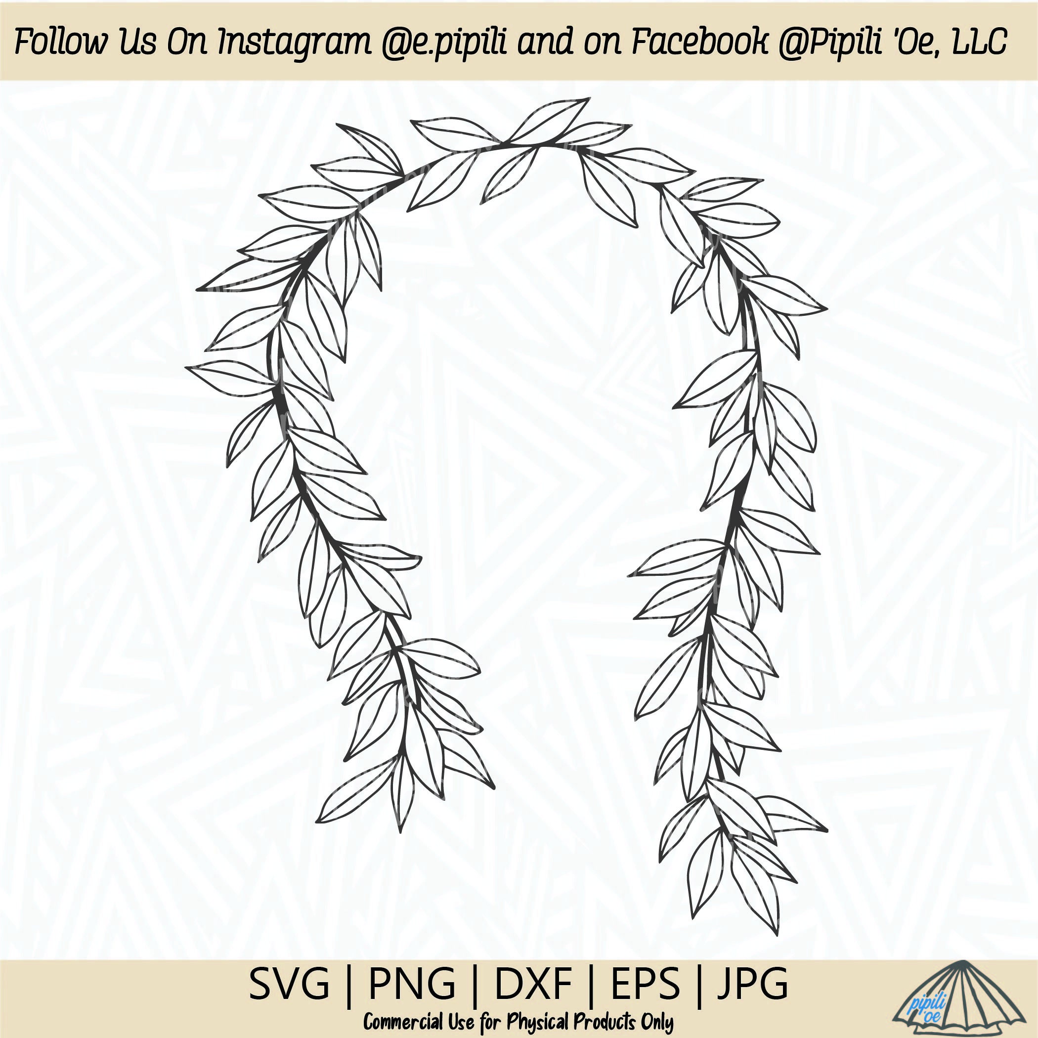 Full Maile Lei SVG - Maile SVG - Maile Lei SVG - Hawaii Wedding Lei Svg ...