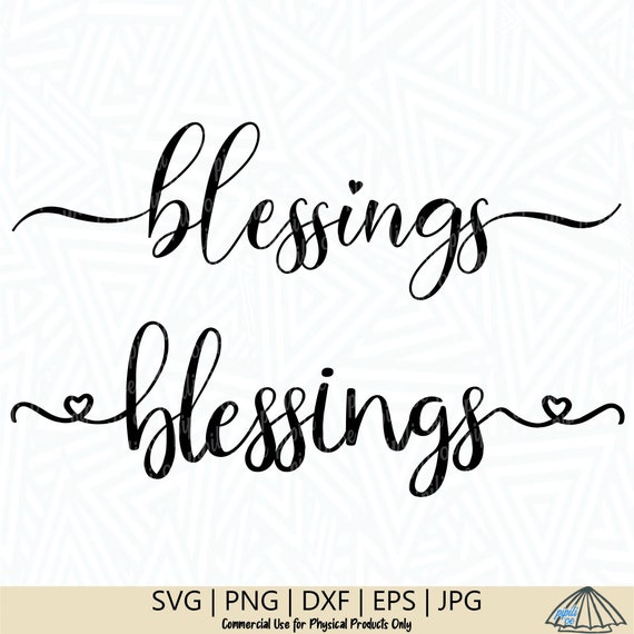 Blessings Cursive SVG Blessings SVG Blessings Word Art | Etsy