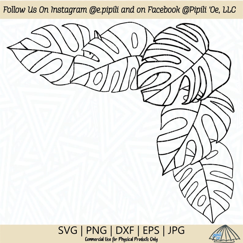 Monstera Leaf Corners SVG Monstera Leaf SVG Tropical Plant - Etsy