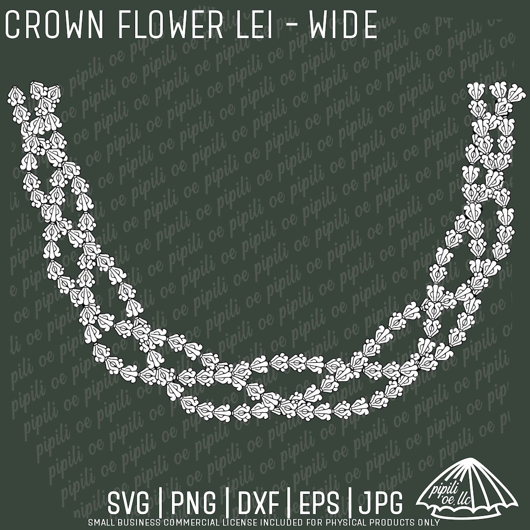 Crown Flower Lei - Wide - Lei Design for Shirts - Hawaii SVG Designs ...