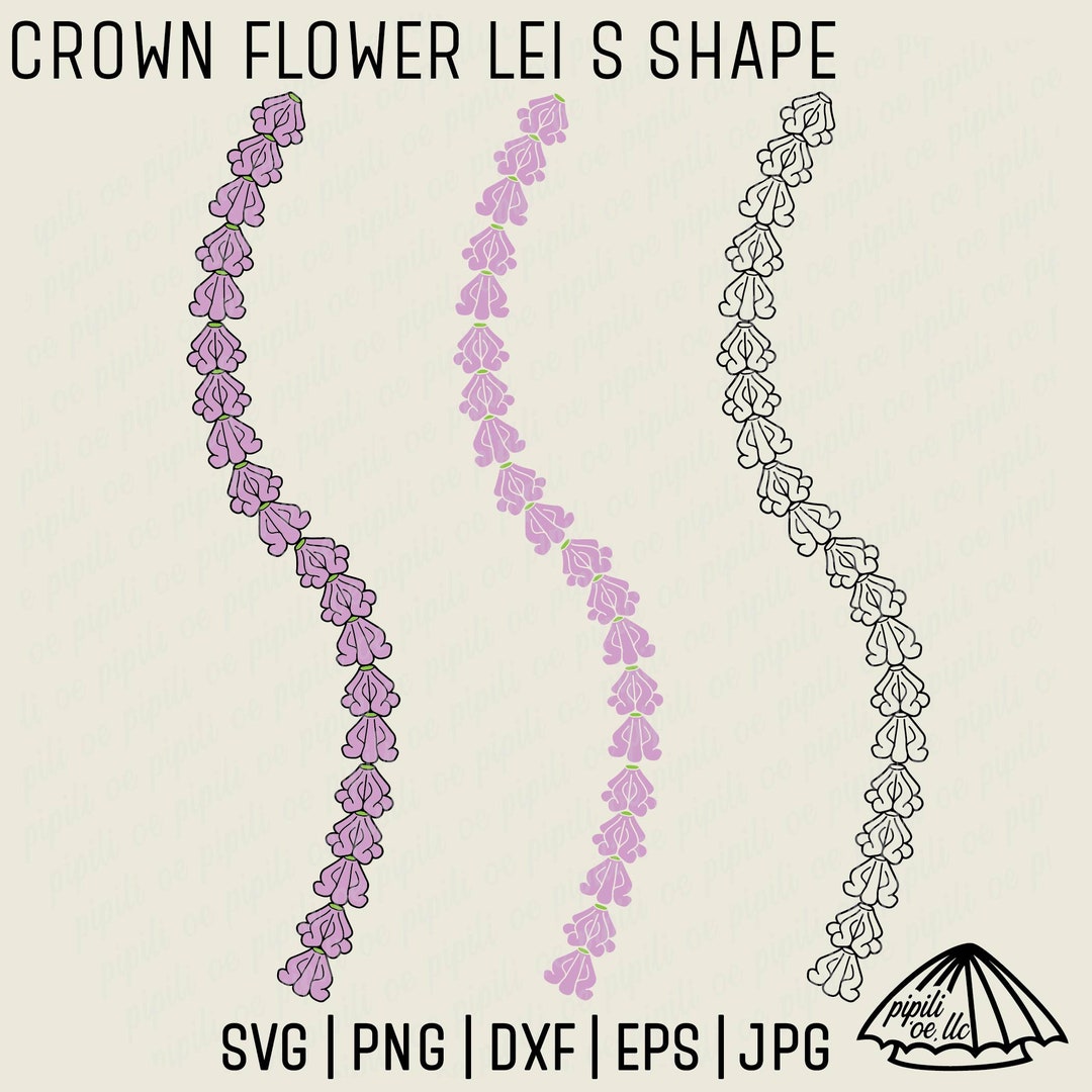 Crown Flower Lei S Shape SVG - Lei Strand SVG - Hawaii Flower SVG ...