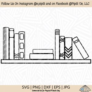 Book Shelves SVG - Book SVG - Digital Download - Books Clip Art - Book ...