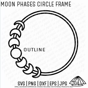 Moon Phases Circle Frame SVG - Moon Phases SVG - Circle Frame SVG ...