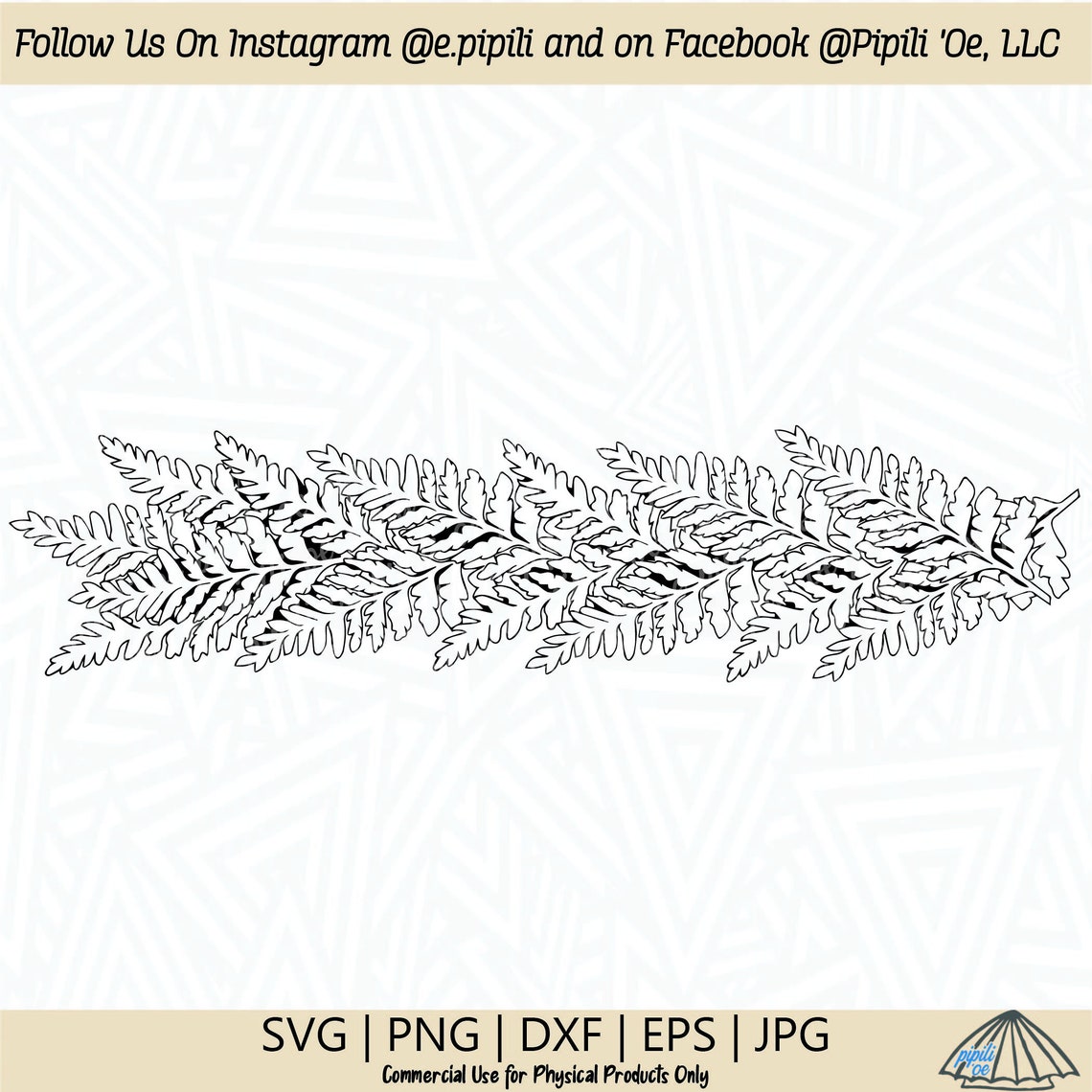 Palapalai Lei Section Svg Lace Fern SVG Plant SVG Fern - Etsy