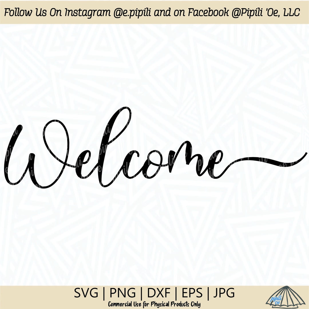 Welcome Script SVG - Welcome SVG - Welcome Word Art - Welcome Cutting ...