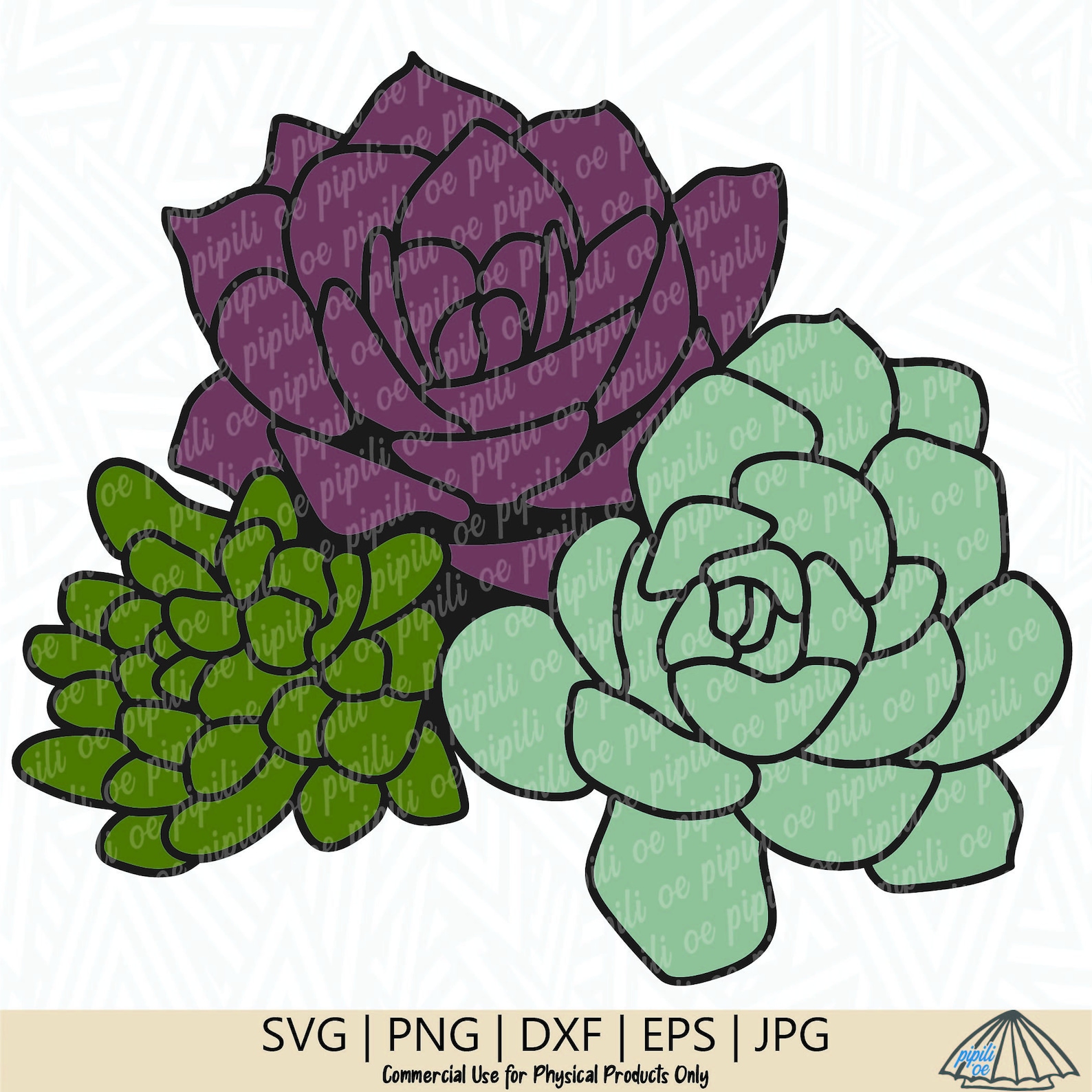 Succulent Cluster SVG Succulent SVG Plant SVG Succulent | Etsy