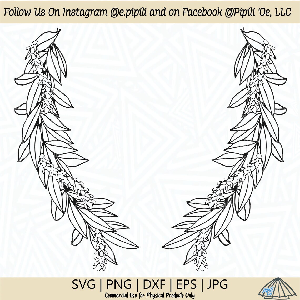 Maile and Pakalana Lei SVG Maile Lei SVG Pakalana Lei SVG - Etsy