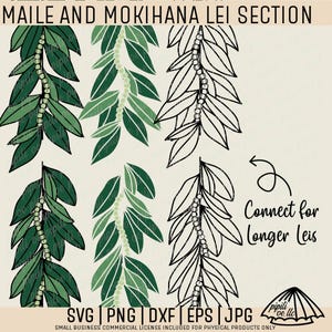 Maile and Mokihana Lei Section SVG - Maile Lei SVG - Maile Svg ...