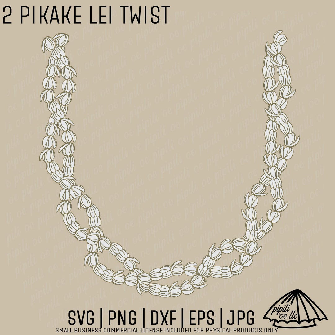 2 Pikake Lei Twist SVG - Pikake Lei SVG - Laser Engraving File - Lei ...