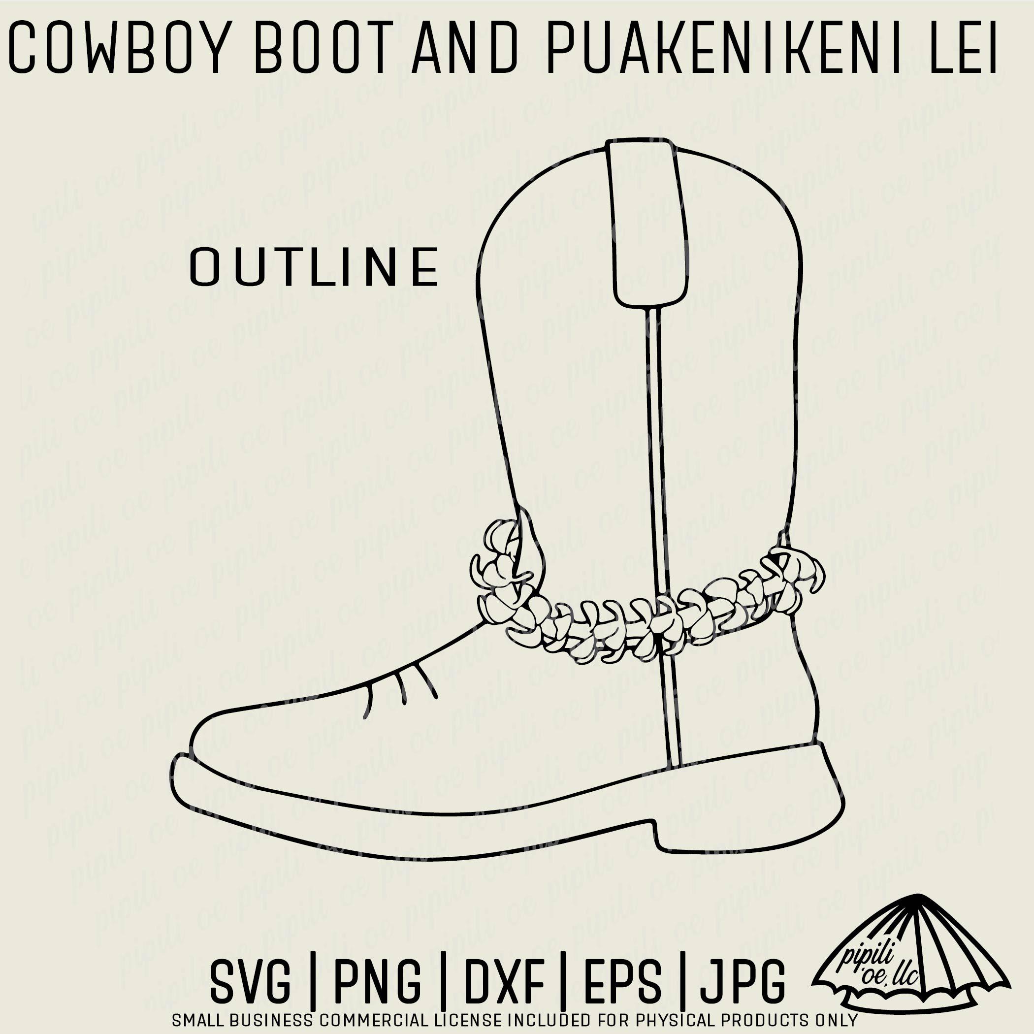 Cowboy Boot and Puakenikeni Lei SVG - Cowboy Boot With Lei SVG ...