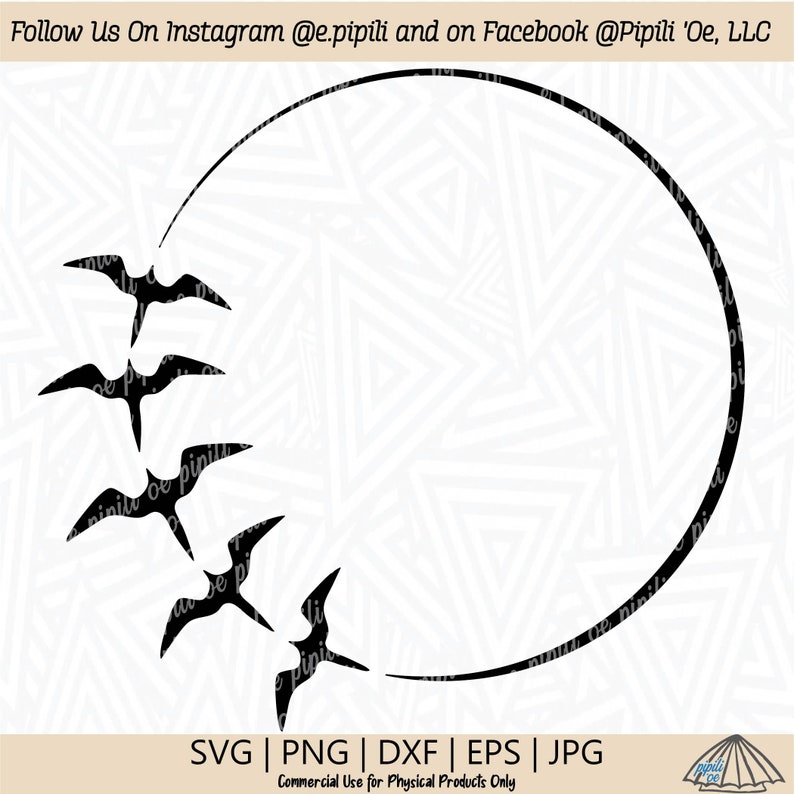 Iwa Birds Circle Frame SVG - Iwa Bird SVG - Digital Download - Great ...