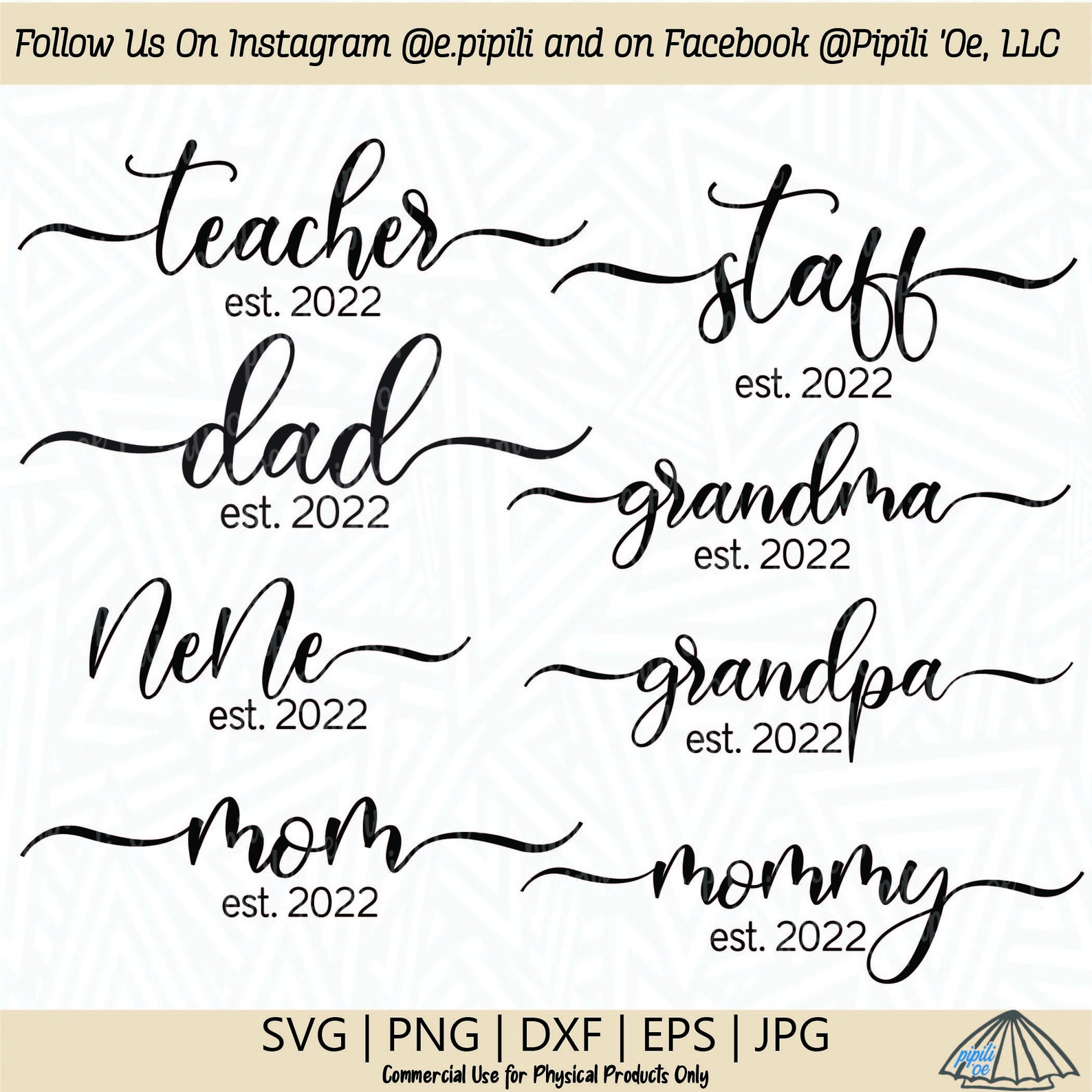 Est. 2022 Script Bundle SVG Mommy SVG Mom Script SVG - Etsy