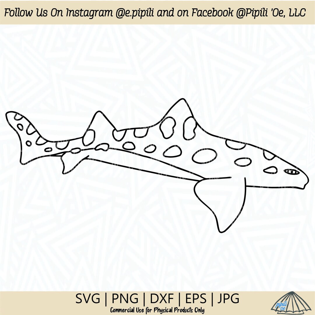 Leopard Shark SVG - Shark SVG - Leopard Shark Clip Art - Digital ...