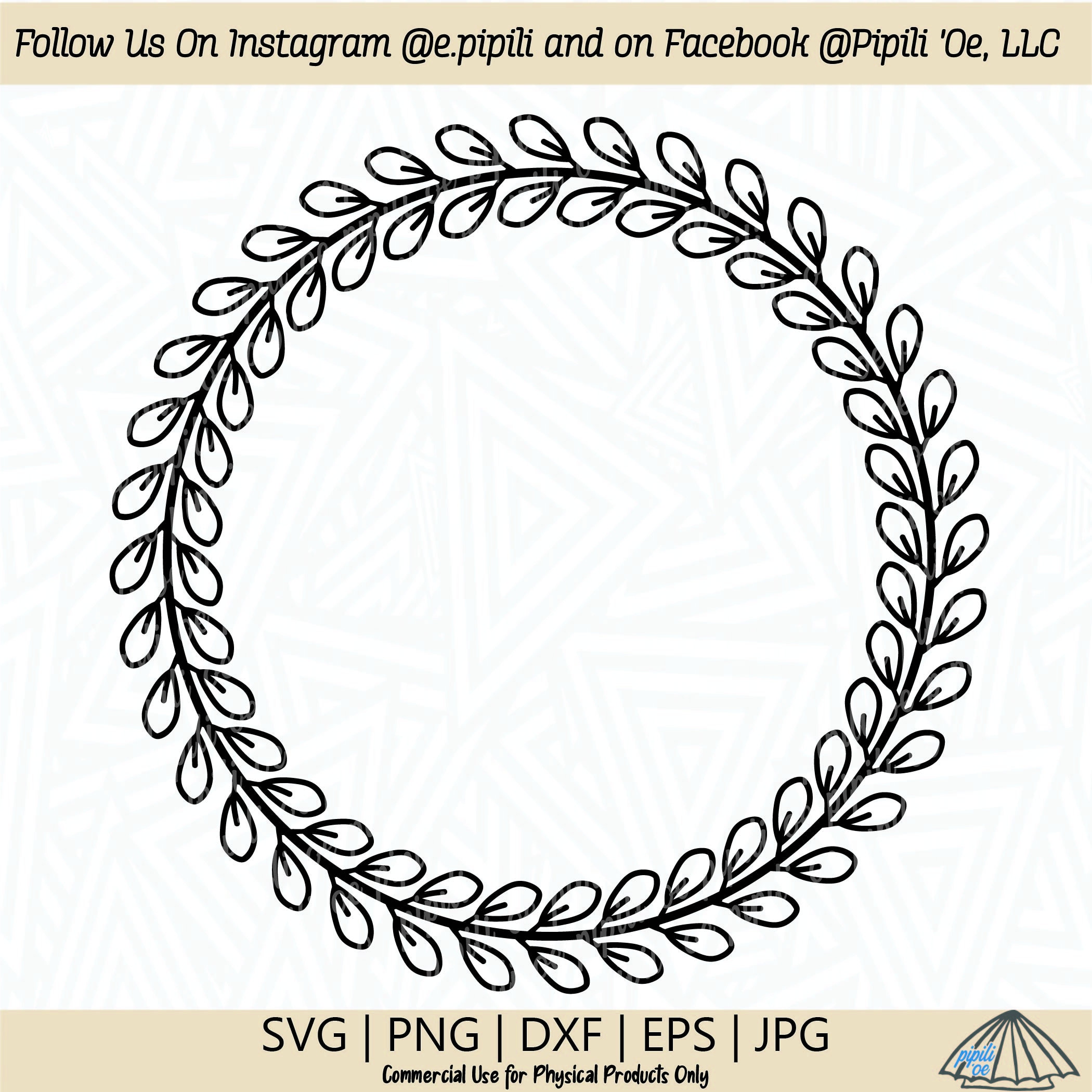 Leaf Circle Frame SVG Leaf Wreath SVG Floral Frame SVG - Etsy