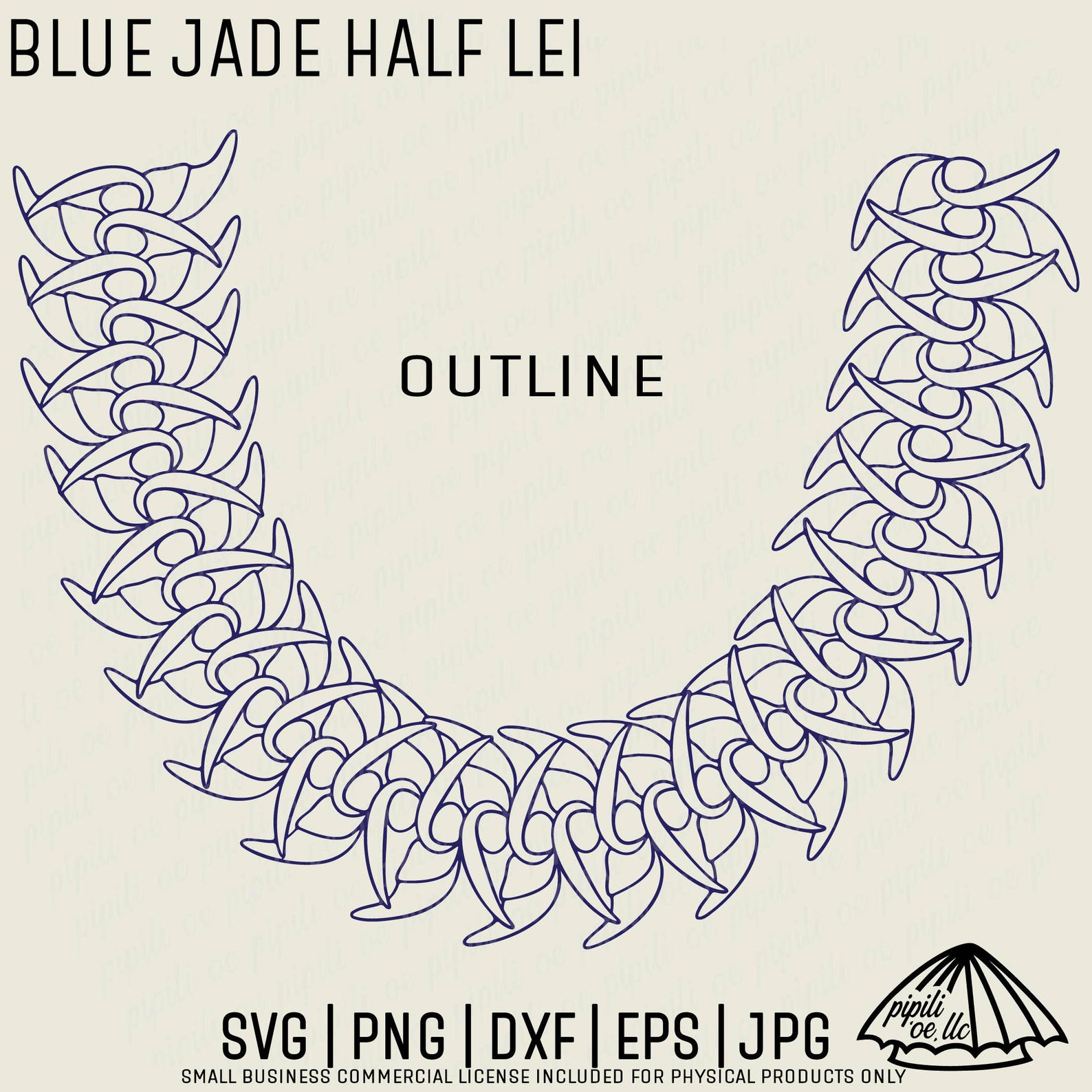 Blue Jade Half Lei SVG - Blue Jade Flower Lei PNG - Hawaiian Lei Svg ...