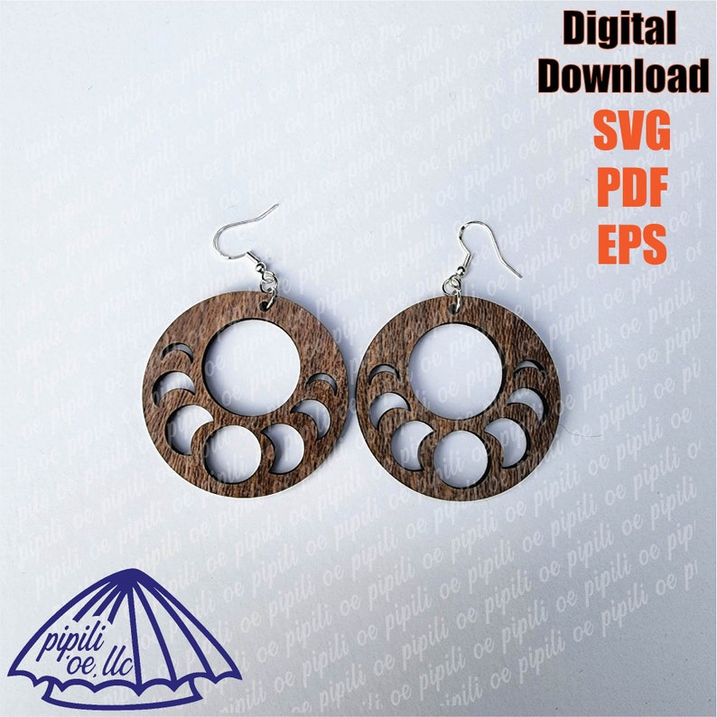 Moon Phases Earring Laser SVG Laser SVG Laser Earring SVG - Etsy