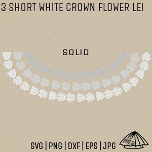 3 Short White Crown Flower Lei SVG - Lei Strand SVG - Hawaii Flower SVG ...