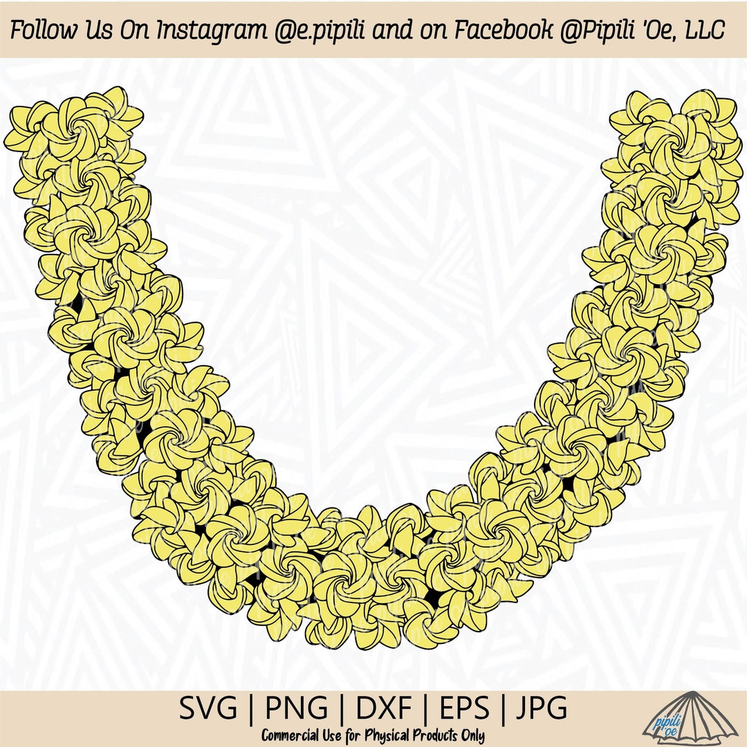 Thick Plumeria Lei V2 Wide SVG - Pua Melia SVG - Digital Download ...